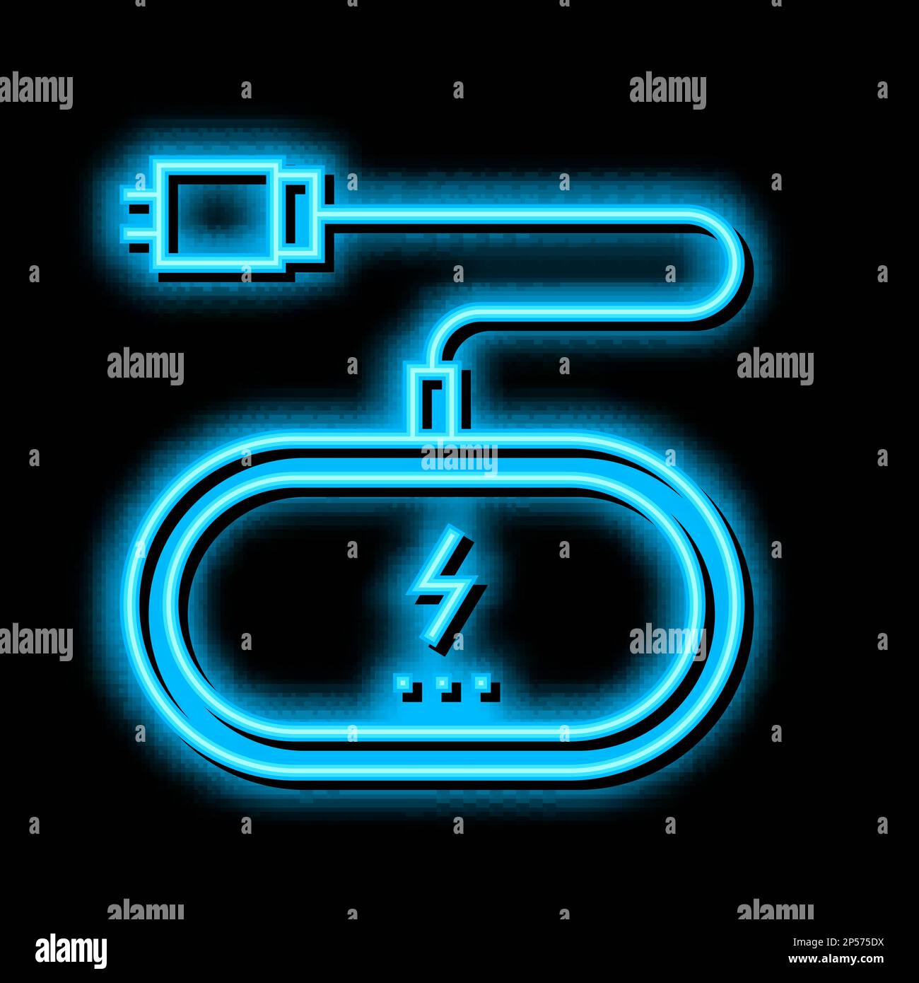 wireless charging pad neon glow icon illustration Stock Vector Image ...