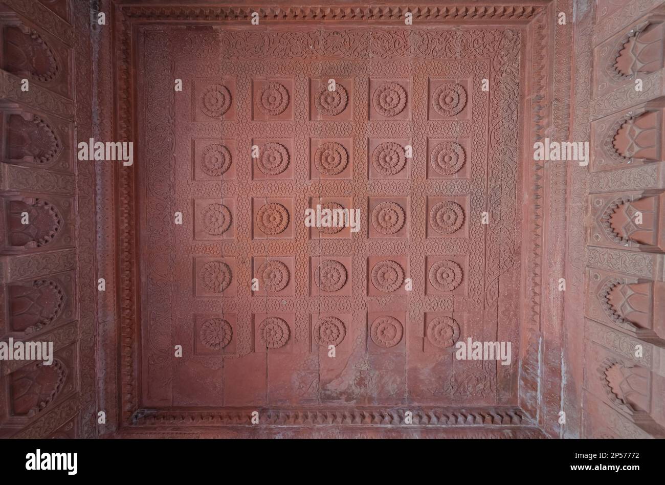 Room ceiling at the temple of Panch Mahal in Uttar Pradesh India Stock ...