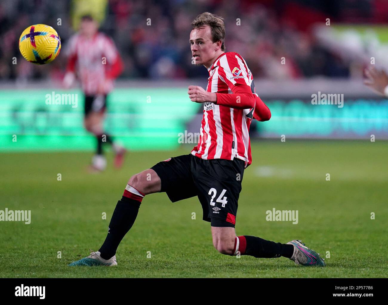 Brentford's Mikkel Damsgaard in action during the Premier League match ...