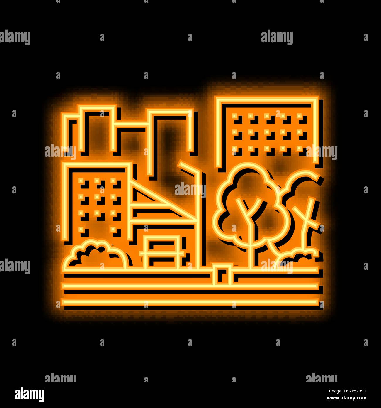 Urban Park Neon Glow Icon Illustration Stock Vector Image And Art Alamy