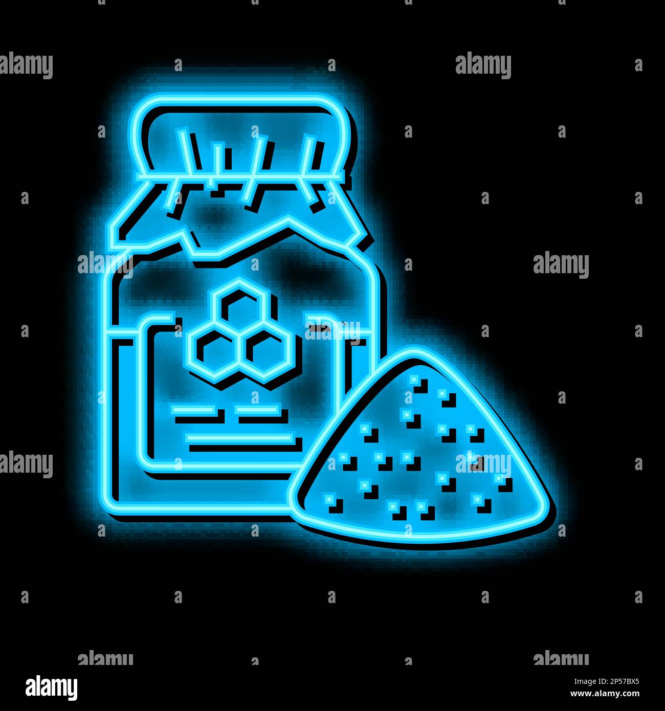 nectar package beekeeping neon glow icon illustration Stock Vector ...