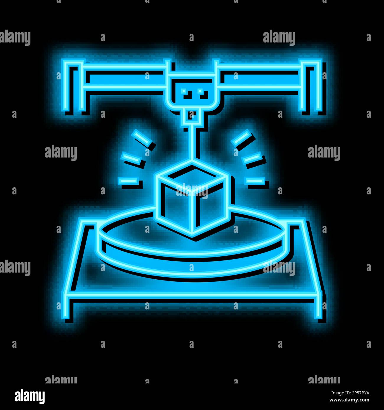 3d printing neon glow icon illustration Stock Vector Image & Art - Alamy