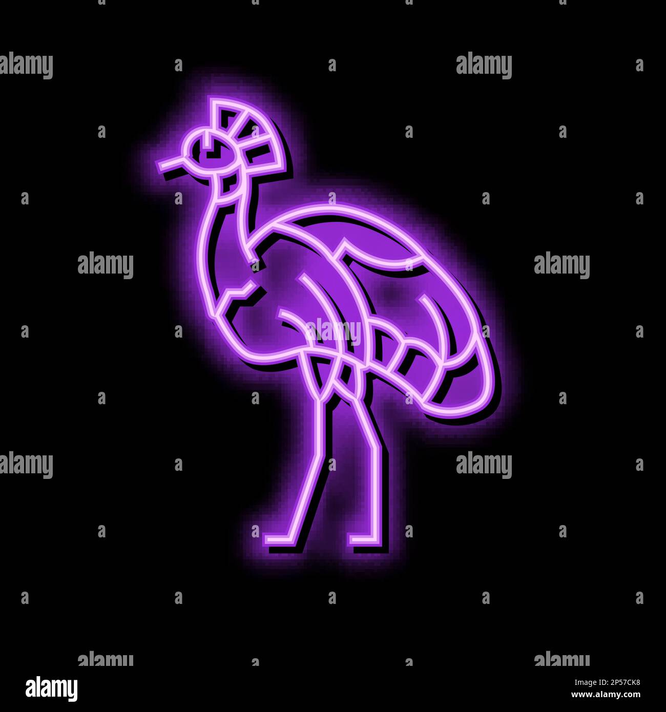 african crowned crane bird exotic color icon vector illustration Stock ...