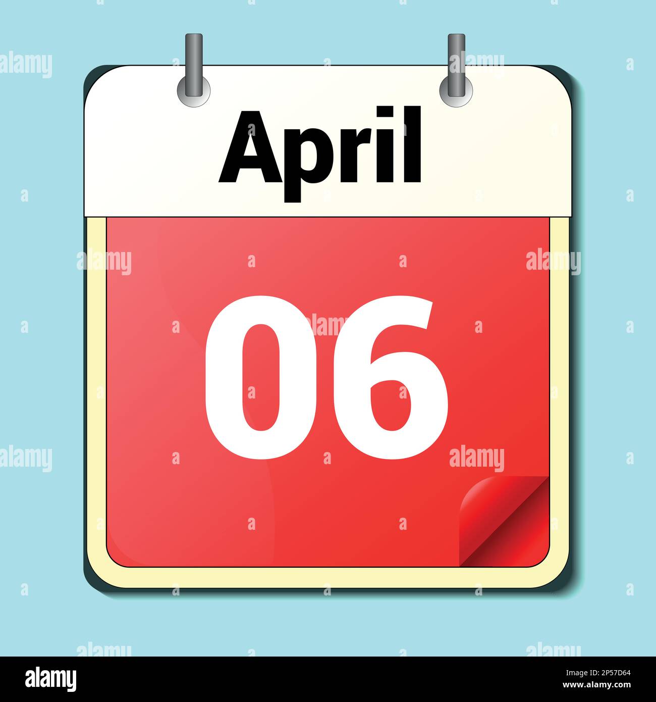 day on the calendar, vector image format, April 06 Stock Vector Image ...