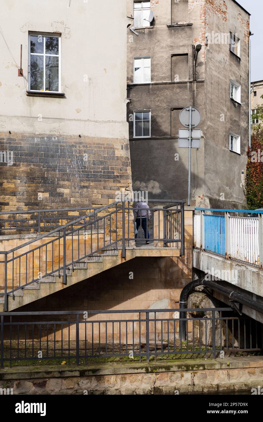 street stairs in the old city district Stock Photo - Alamy