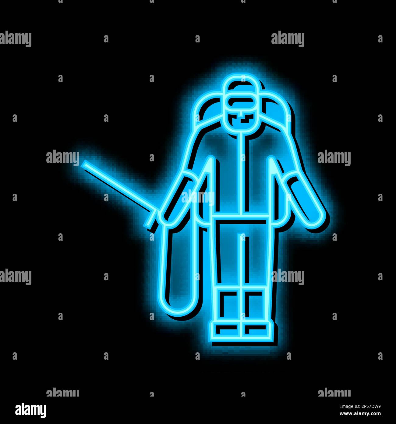 sprayer man neon glow icon illustration Stock Vector Image & Art - Alamy