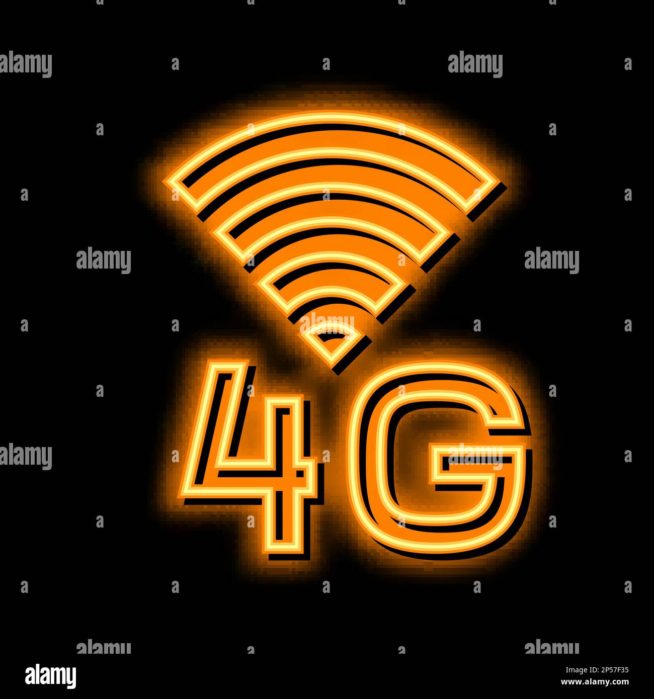 4g internet networking neon glow icon illustration Stock Vector Image ...