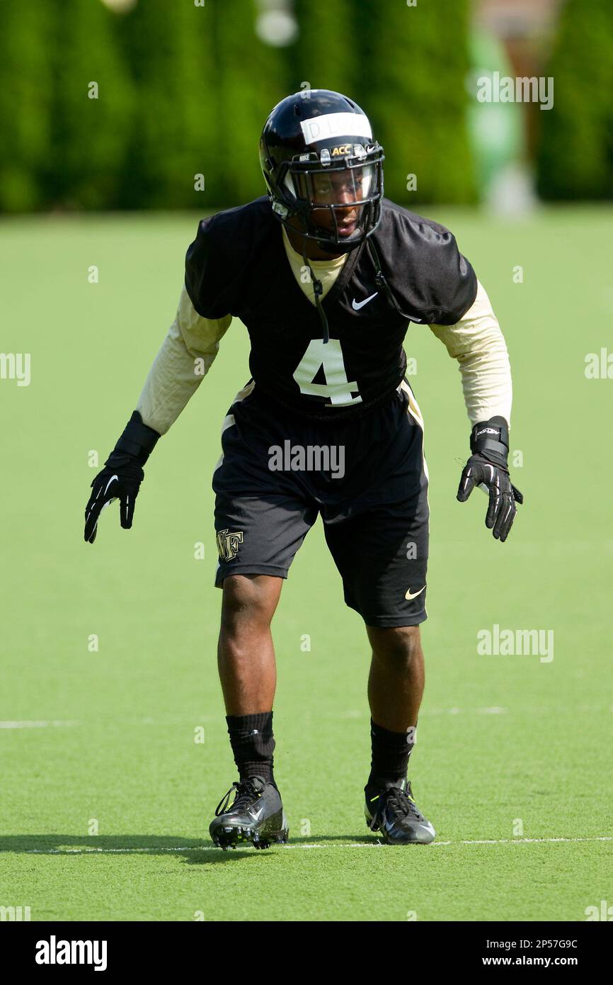 Wake Forest Demon Deacons free safety Duran Lowe (4) during practice at ...