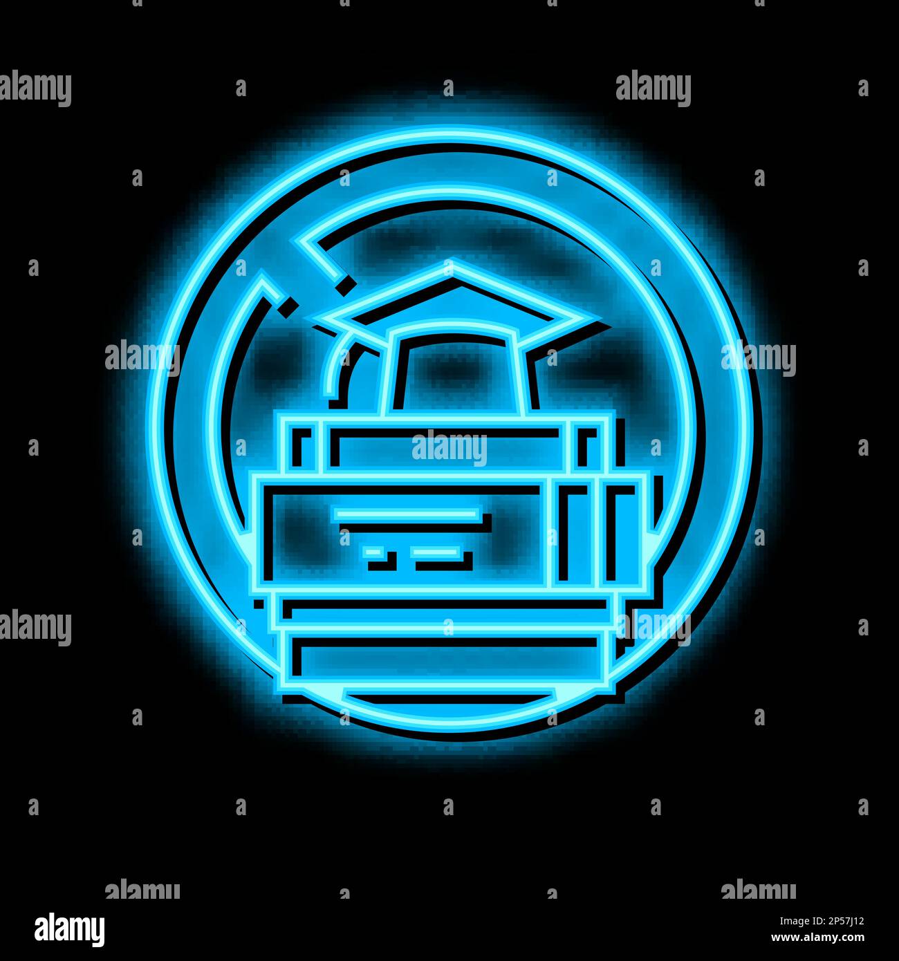 lack of education social problem neon glow icon illustration Stock ...