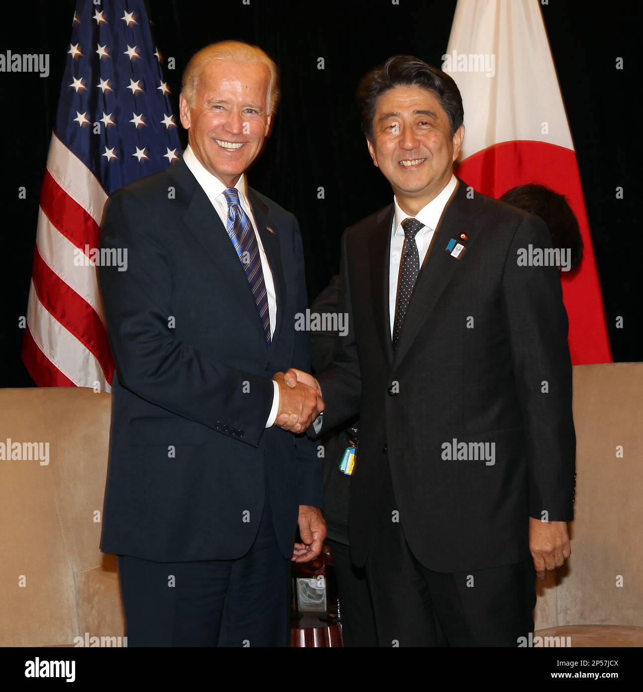 United States Vice-President Joe Biden (left) with Japanese Prime ...