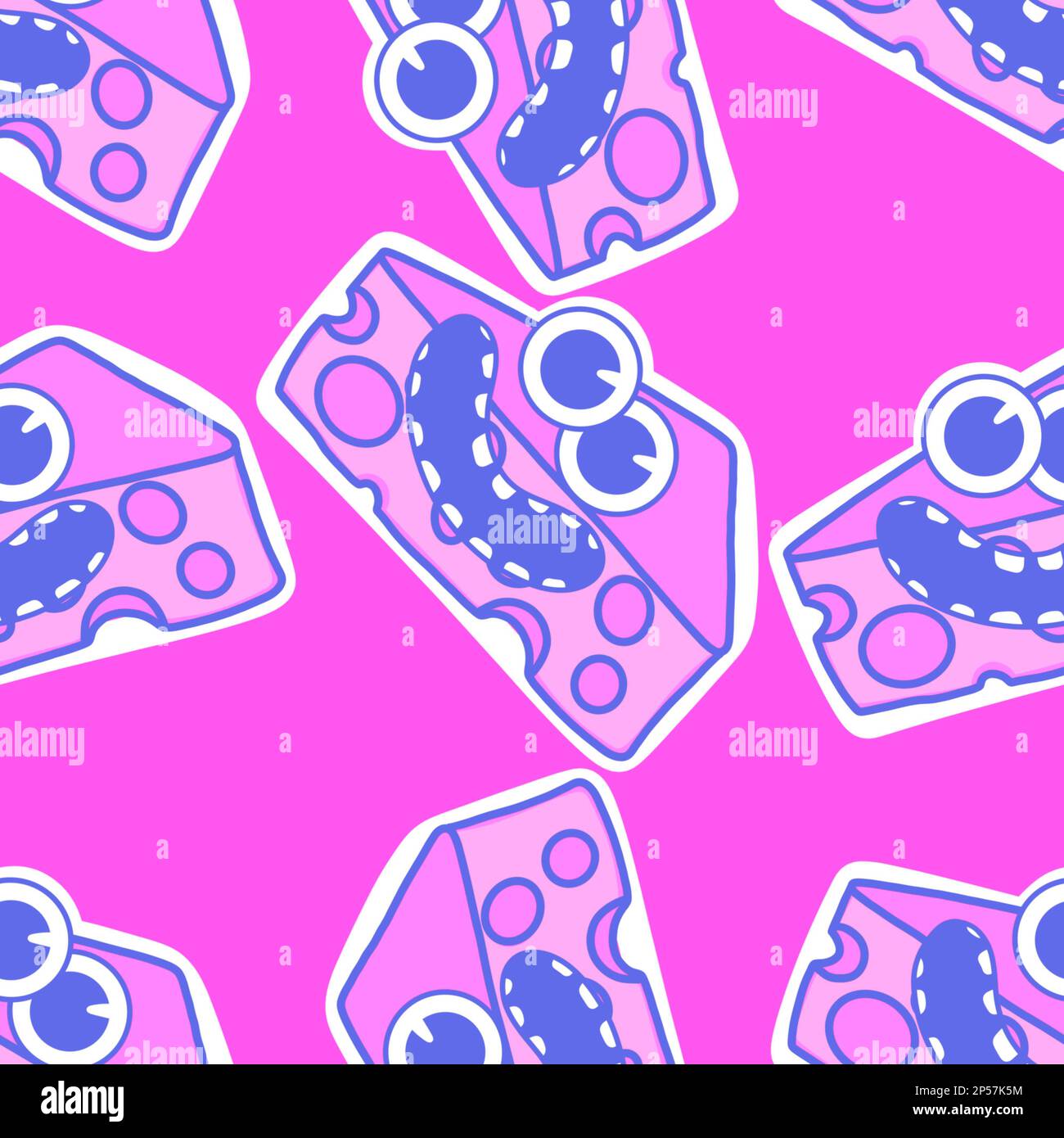 Cartoon cheese seamless funny monsters pattern for wrapping paper and ...