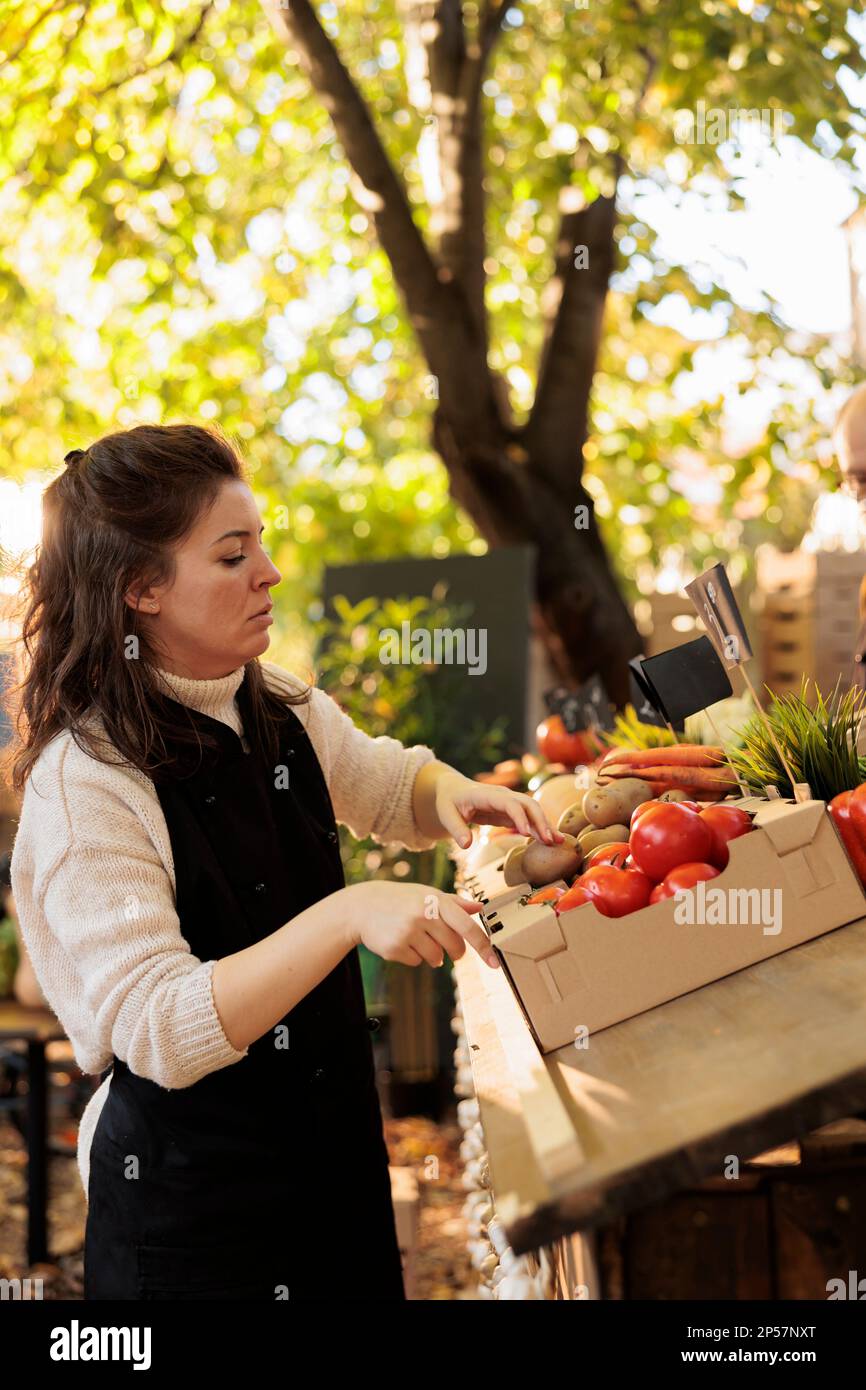 African american vendor putting bio hi-res stock photography and images ...