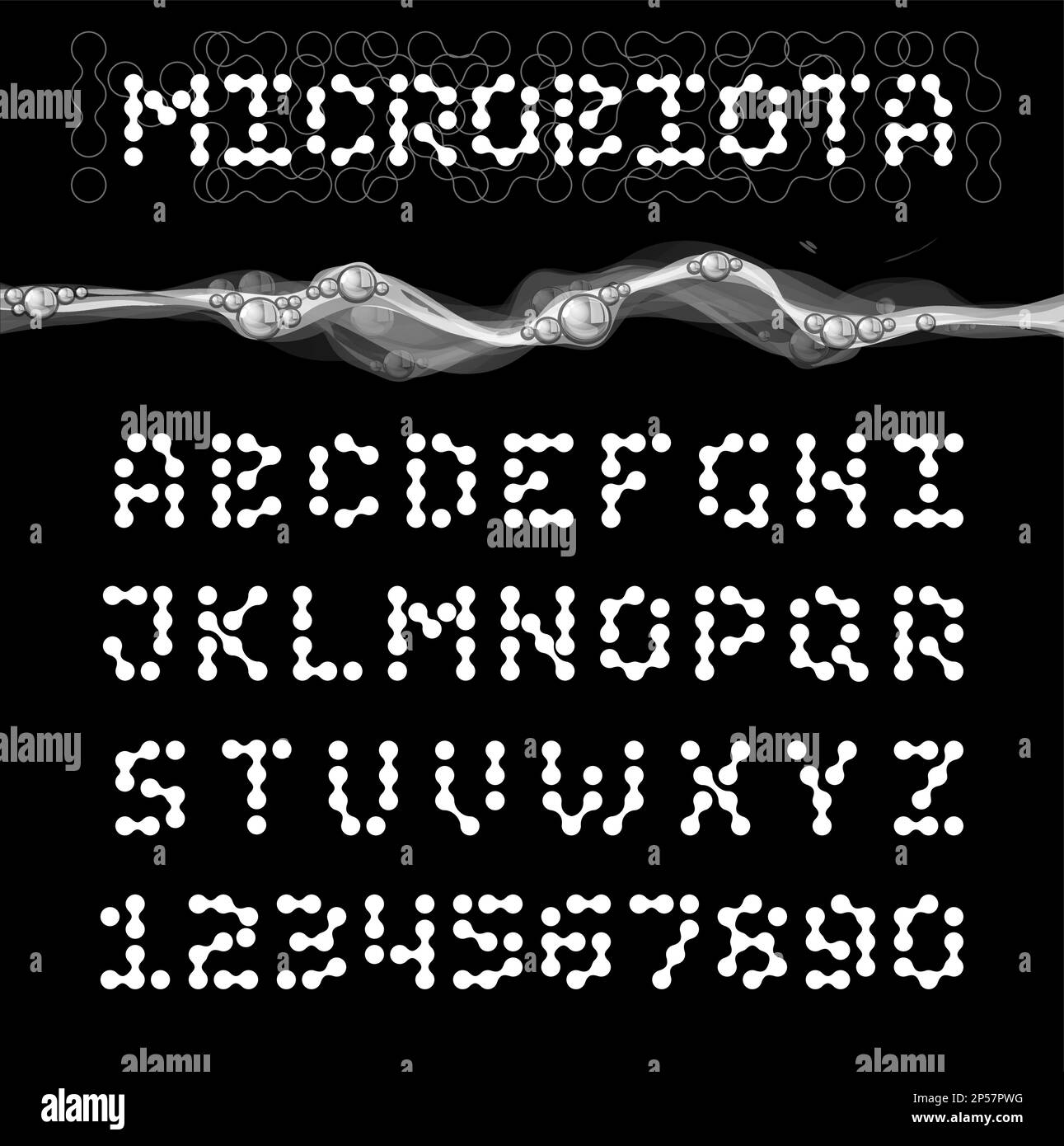 Biotech font with molecule element connections Stock Vector Image & Art ...