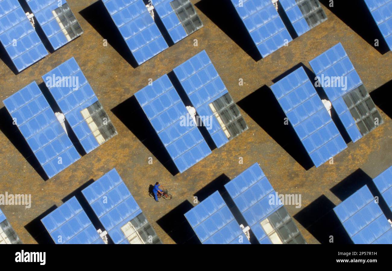 Almeria solar platform in Desert of Tabernas.CIEMAT Solar complex.Solar ...