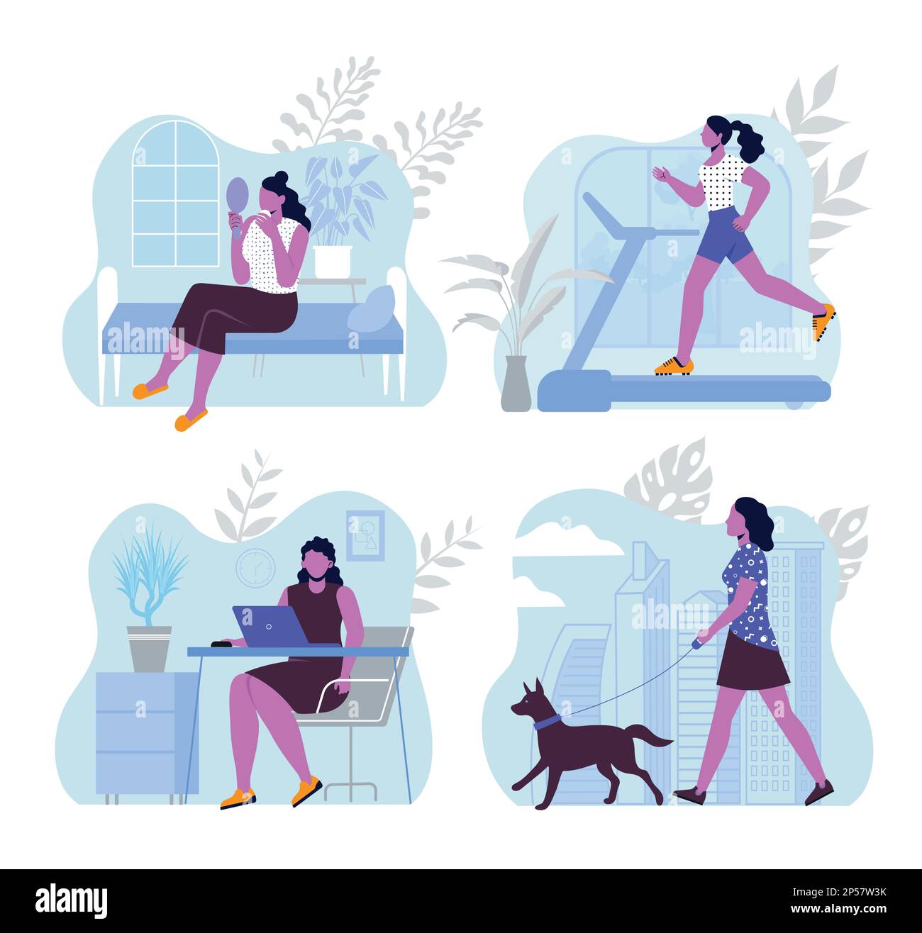 Woman daily routine Stock Vector Image & Art - Alamy Woman daily routine Stock Vector Image & Art - Alamy