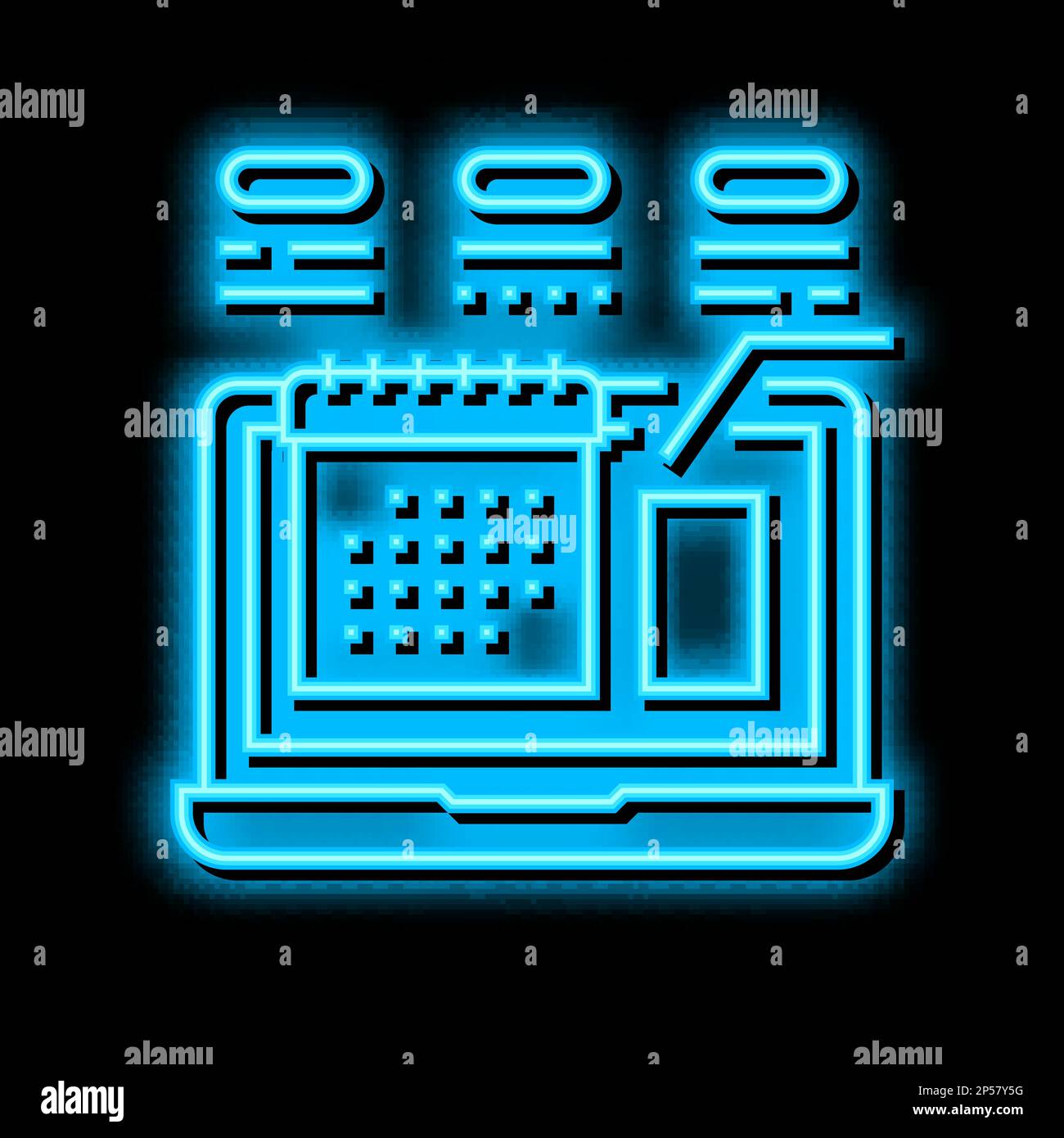 content schedule neon glow icon illustration Stock Vector Image & Art ...
