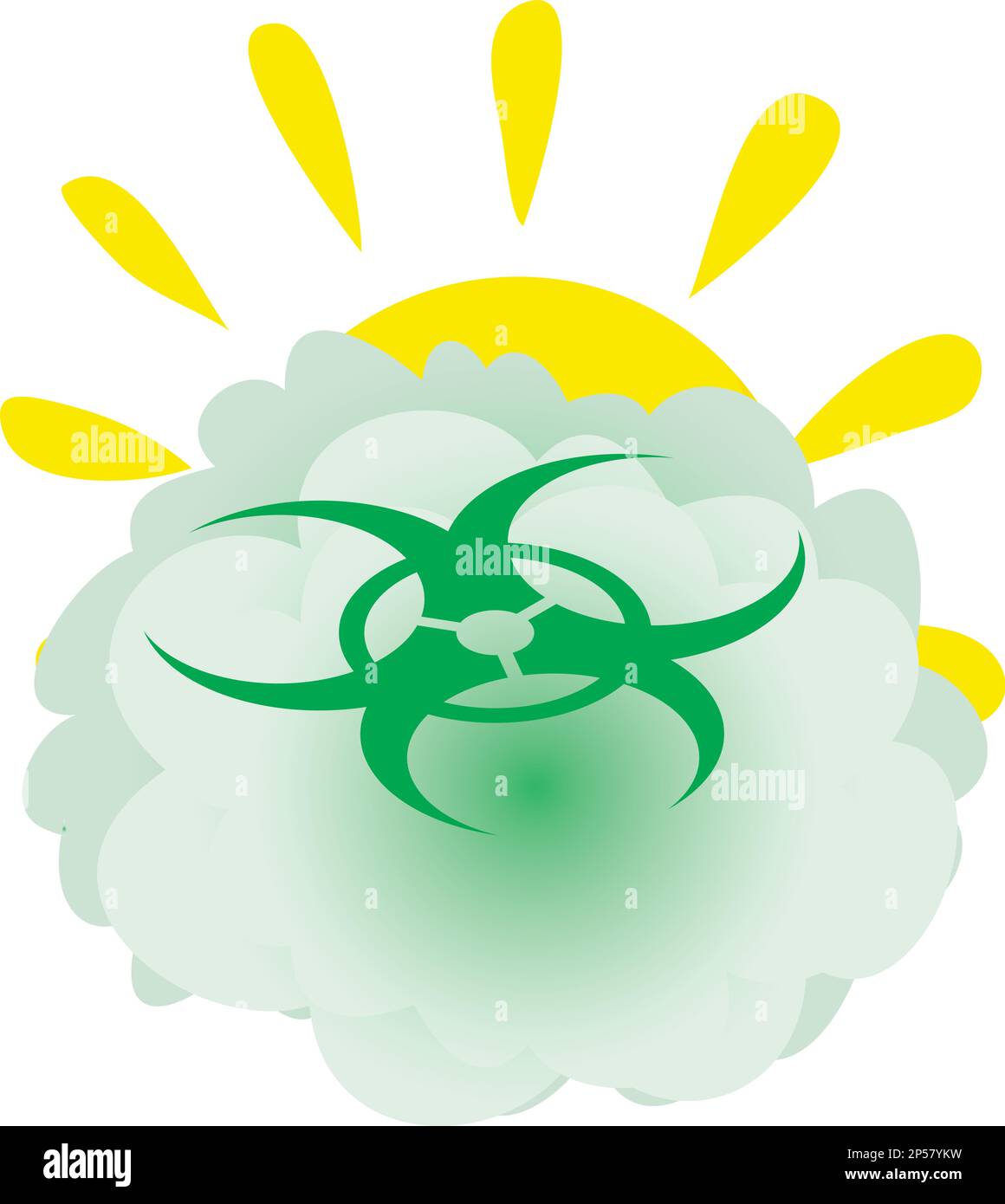 Nuclear pollution icon isometric vector. Radioactive cloud over shining ...