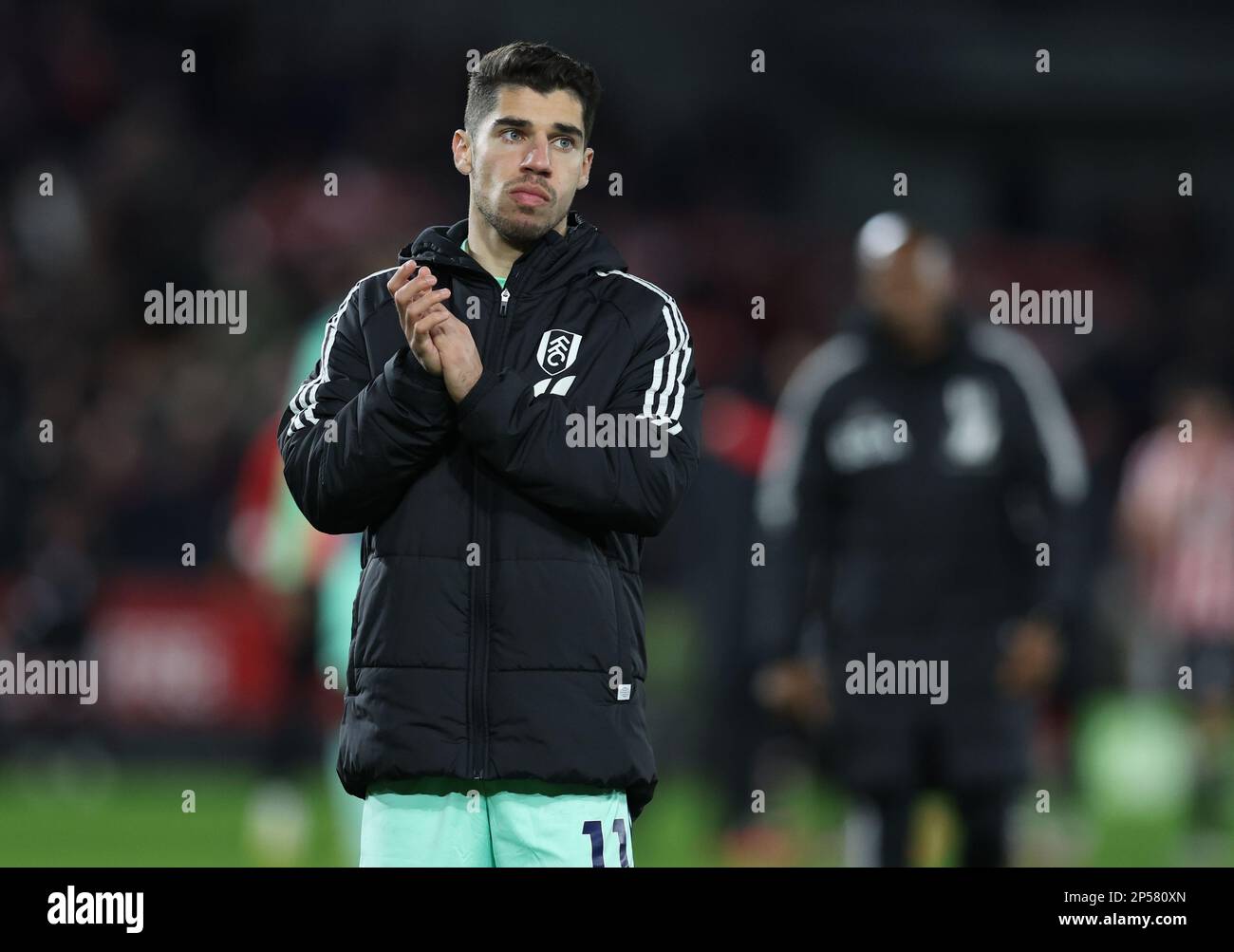 London, England, 6th March 2023. Manor Solomon of Fulham applauds the ...