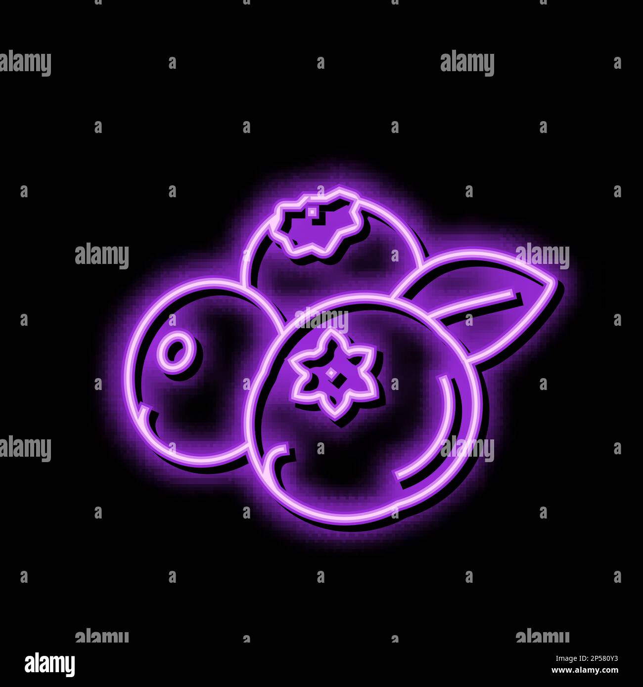 fresh blueberry leaf neon glow icon illustration Stock Vector Image ...