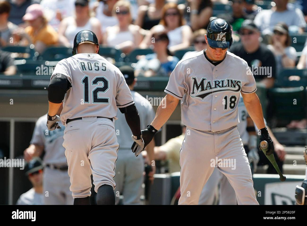 CHICAGO, IL- MAY 23: Outfielder Cody Ross #12 of the Florida Marlins is ...