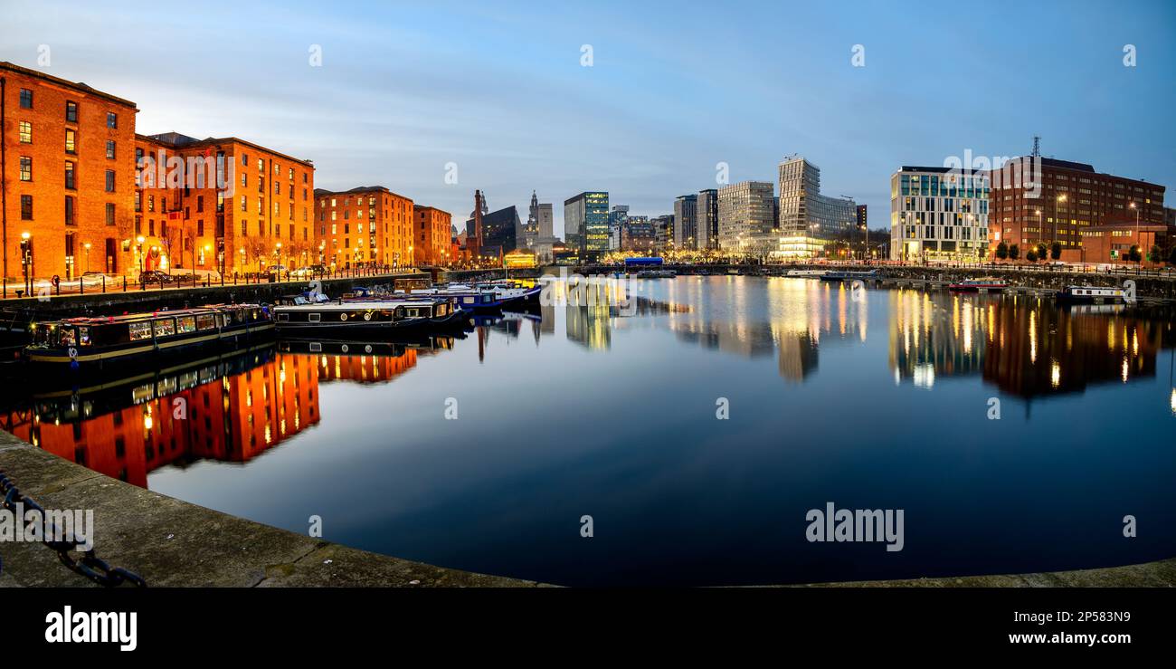Reflection of Liverpool Landmarks in UK Stock Photo - Alamy