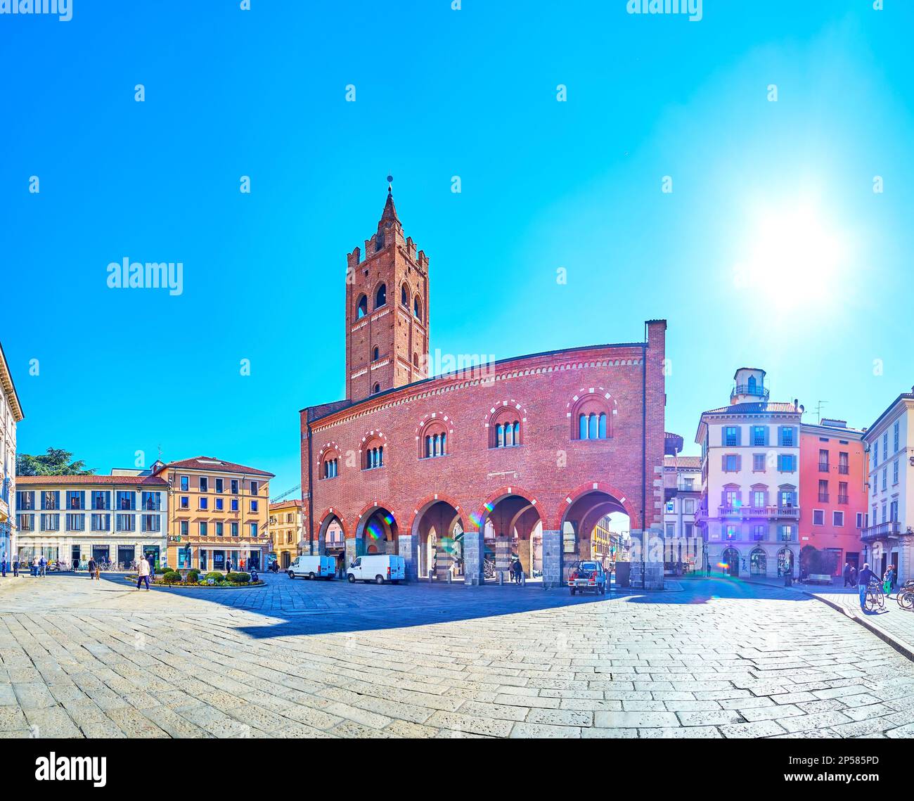 MONZA, ITALY - APRIL 11, 2022: Panorama of medieval Monza town with ...