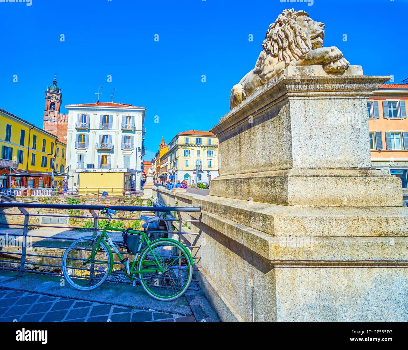 MONZA, ITALY - APRIL 11, 2022: Historic Ponte dei Leoni bridge in ...