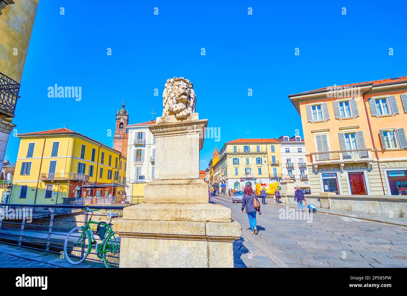 MONZA ITALY - APRIL 11, 2022: Bridge of Lions (Ponte dei Leoni) bridge ...