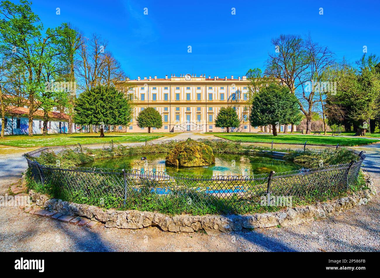 The small fountain in Giardini Privati del Re, the ornamental park of ...