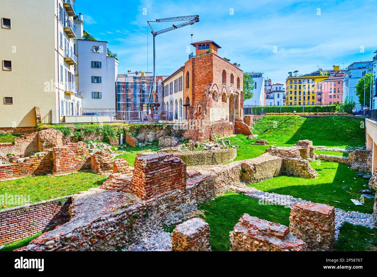The ruins of foundations of the imperial palace of Emperor Maximian in ...