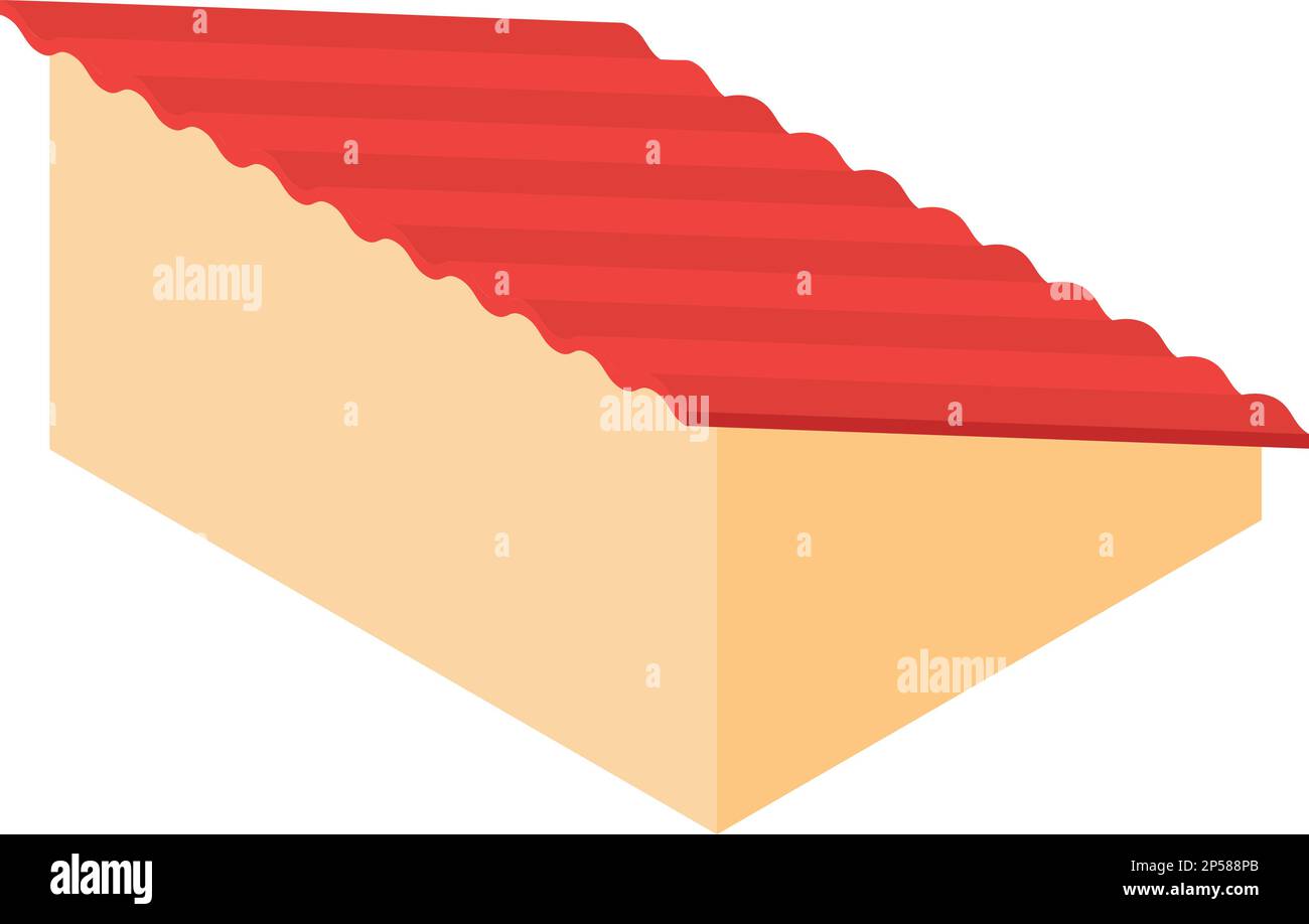 Slate roof icon isometric vector. New red sloped roof of residential ...