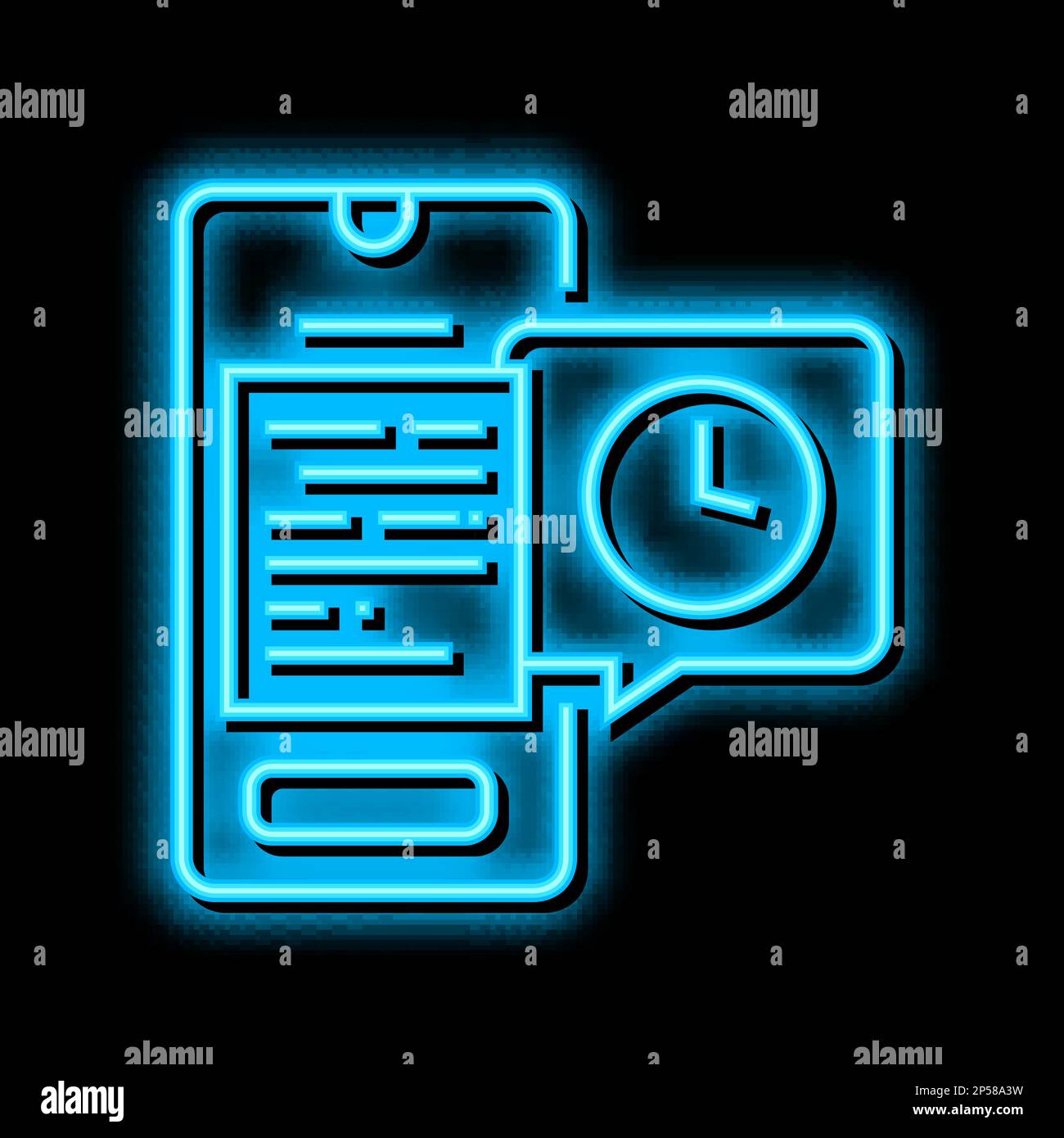 digital document ephemeral neon glow icon illustration Stock Vector ...