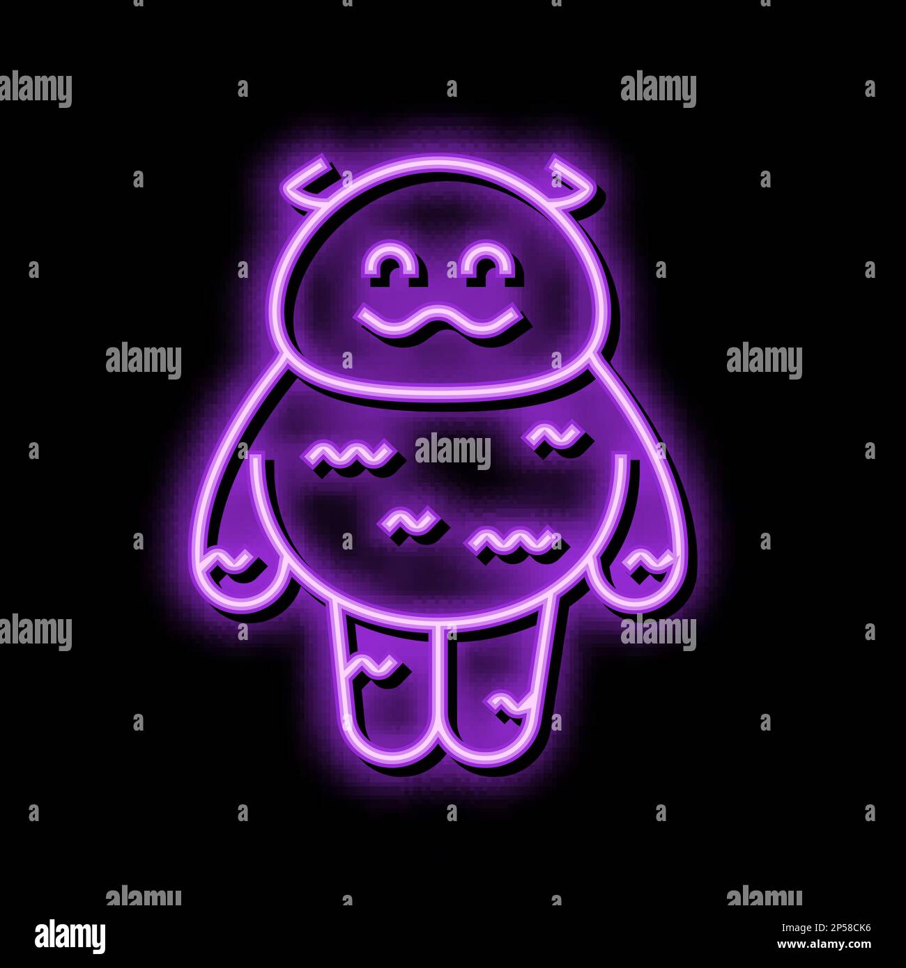 toy monster cute neon glow icon illustration Stock Vector Image & Art ...