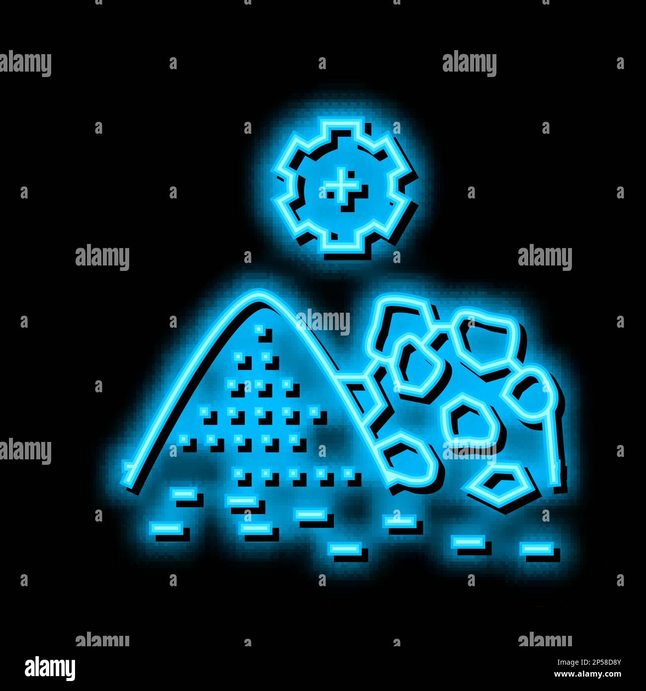 mining processing neon glow icon illustration Stock Vector Image & Art ...