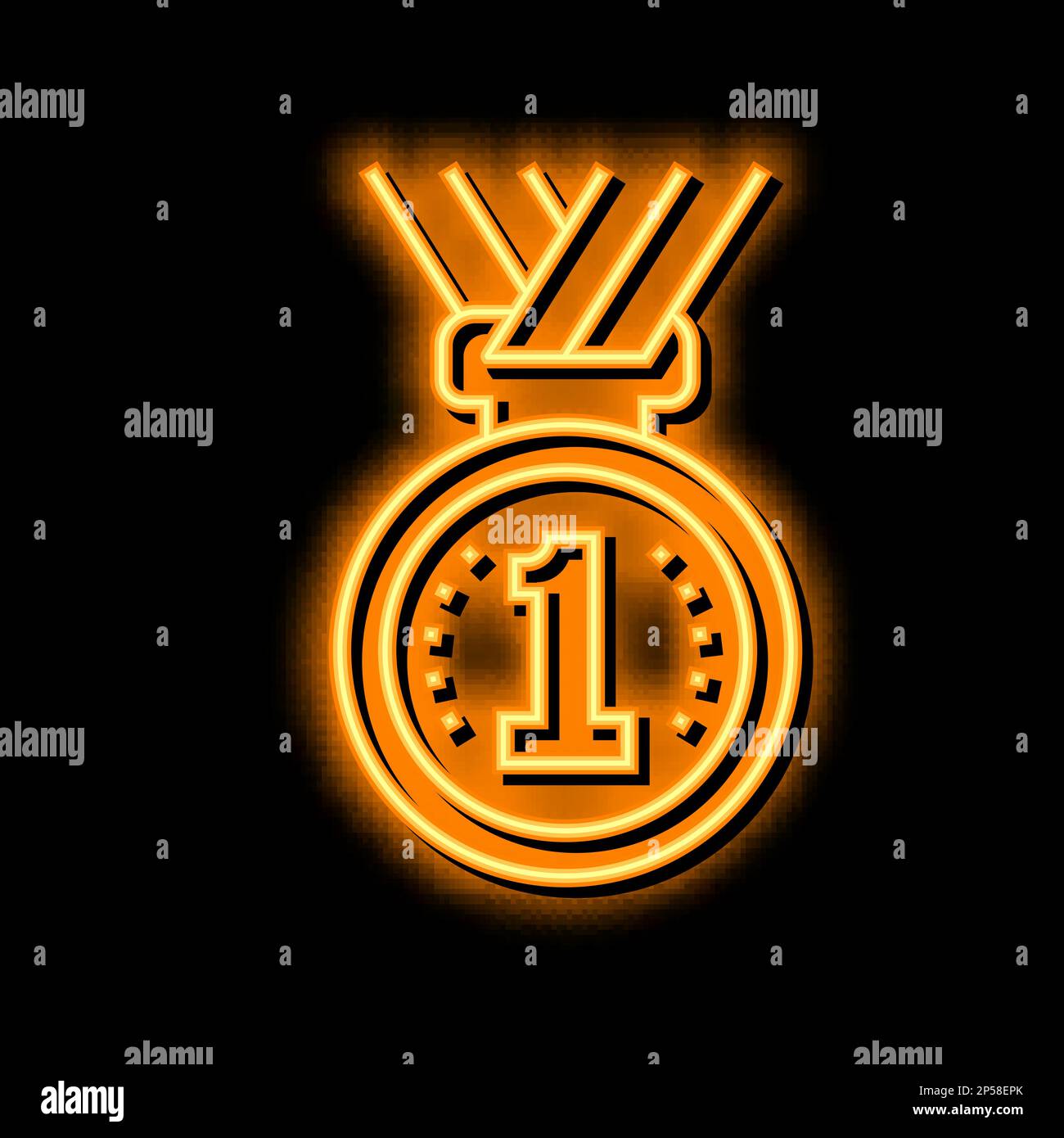 first place medal neon glow icon illustration Stock Vector Image & Art ...