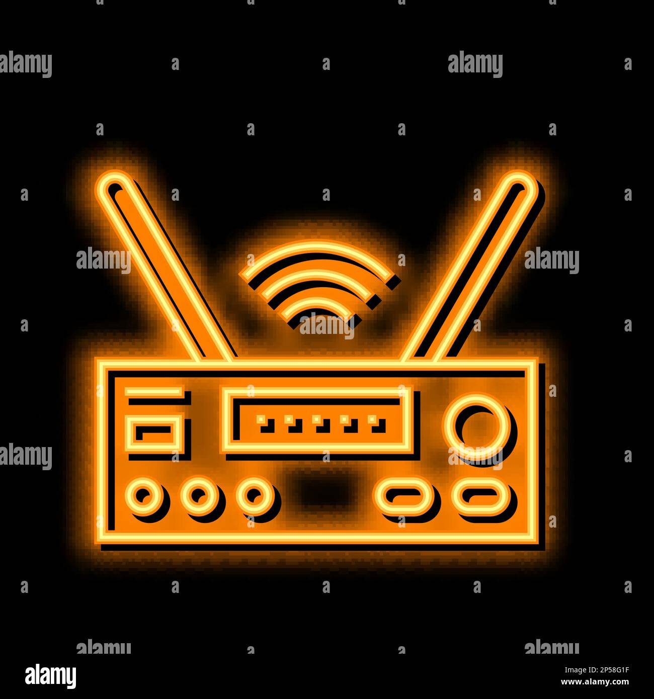 receiver electronic technology neon glow icon illustration Stock Vector ...