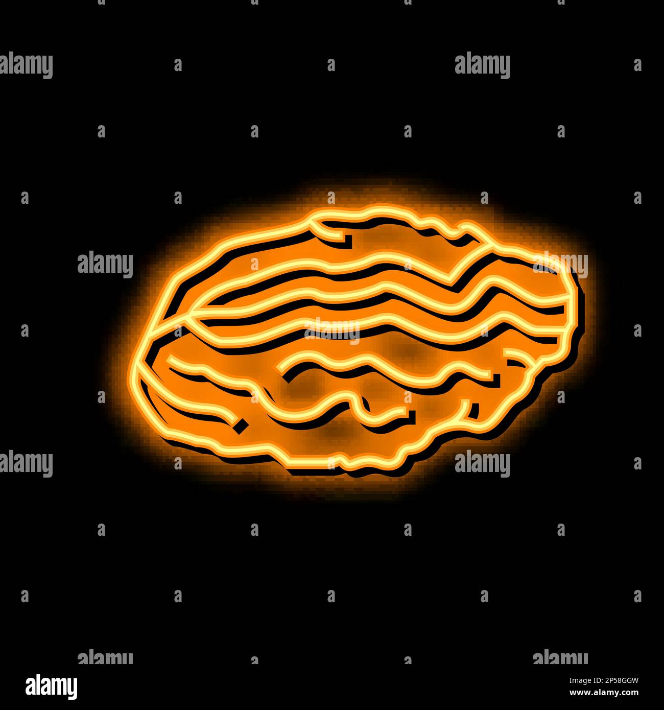 oyster closed shell neon glow icon illustration Stock Vector Image ...