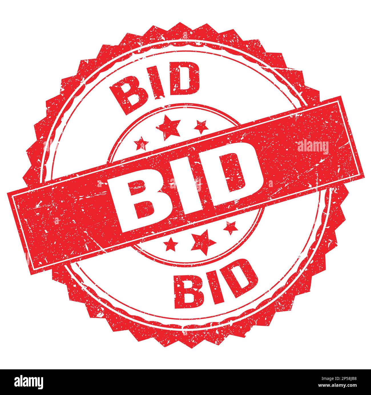 BID text written on red round stamp sign Stock Photo - Alamy