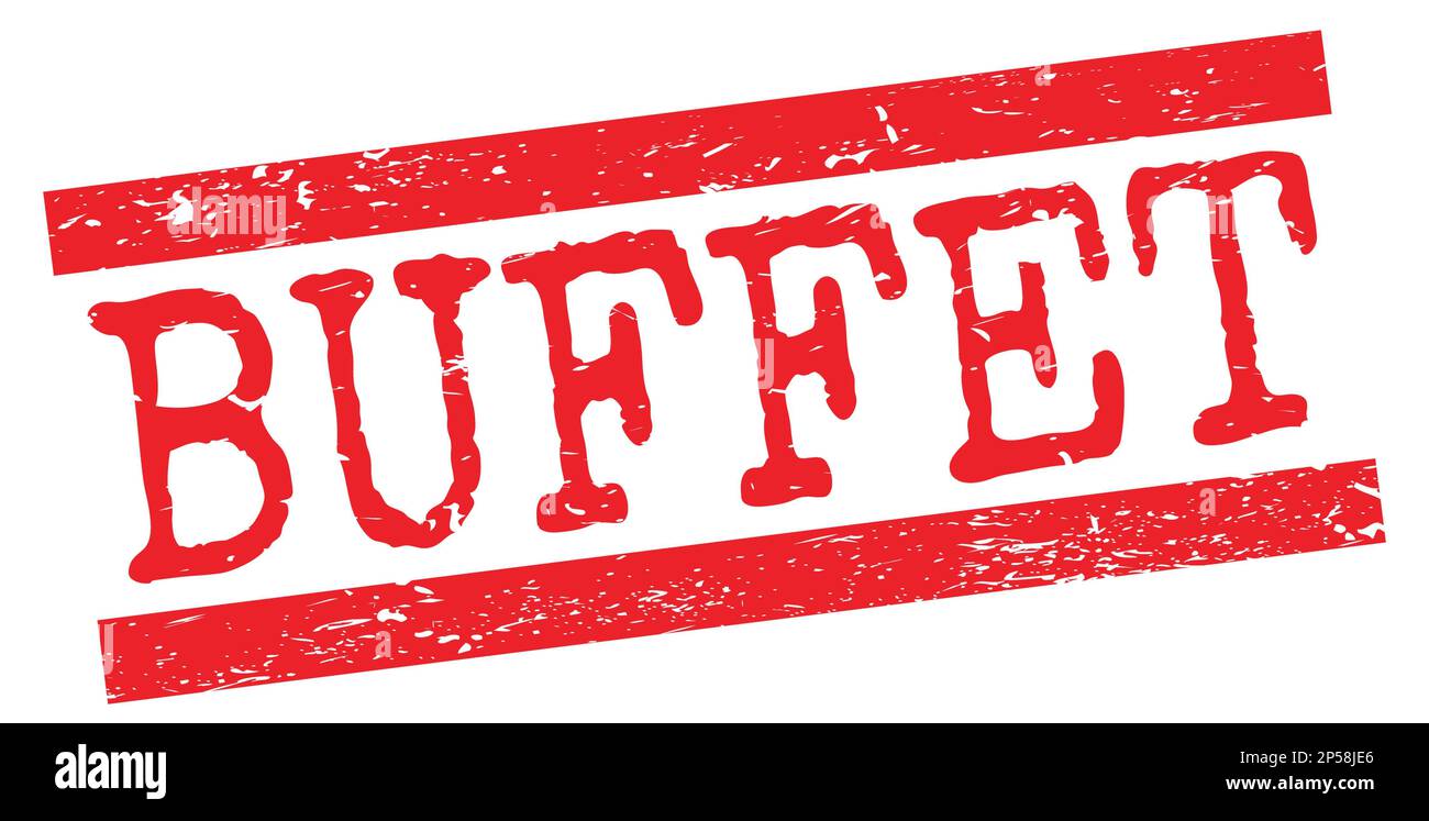 BUFFET text written on red grungy lines stamp sign Stock Photo - Alamy