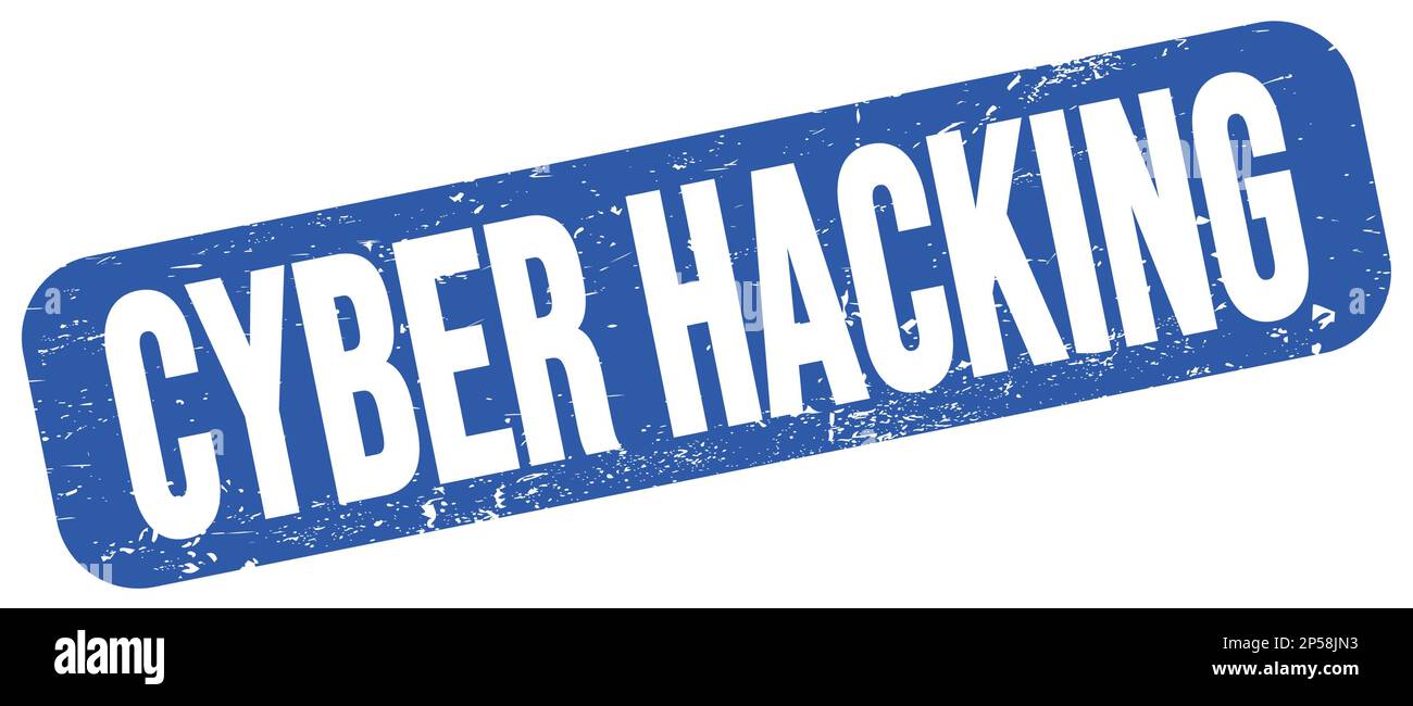 CYBER HACKING text written on blue grungy stamp sign Stock Photo - Alamy