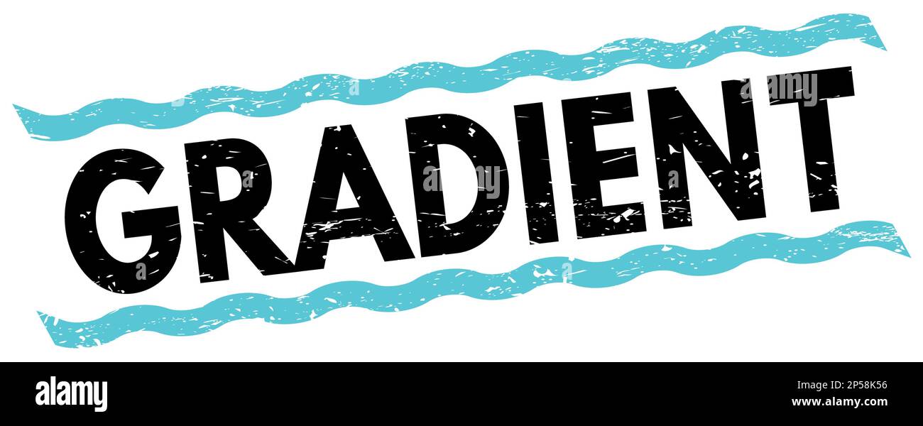 GRADIENT text written on blue-black lines stamp sign Stock Photo - Alamy