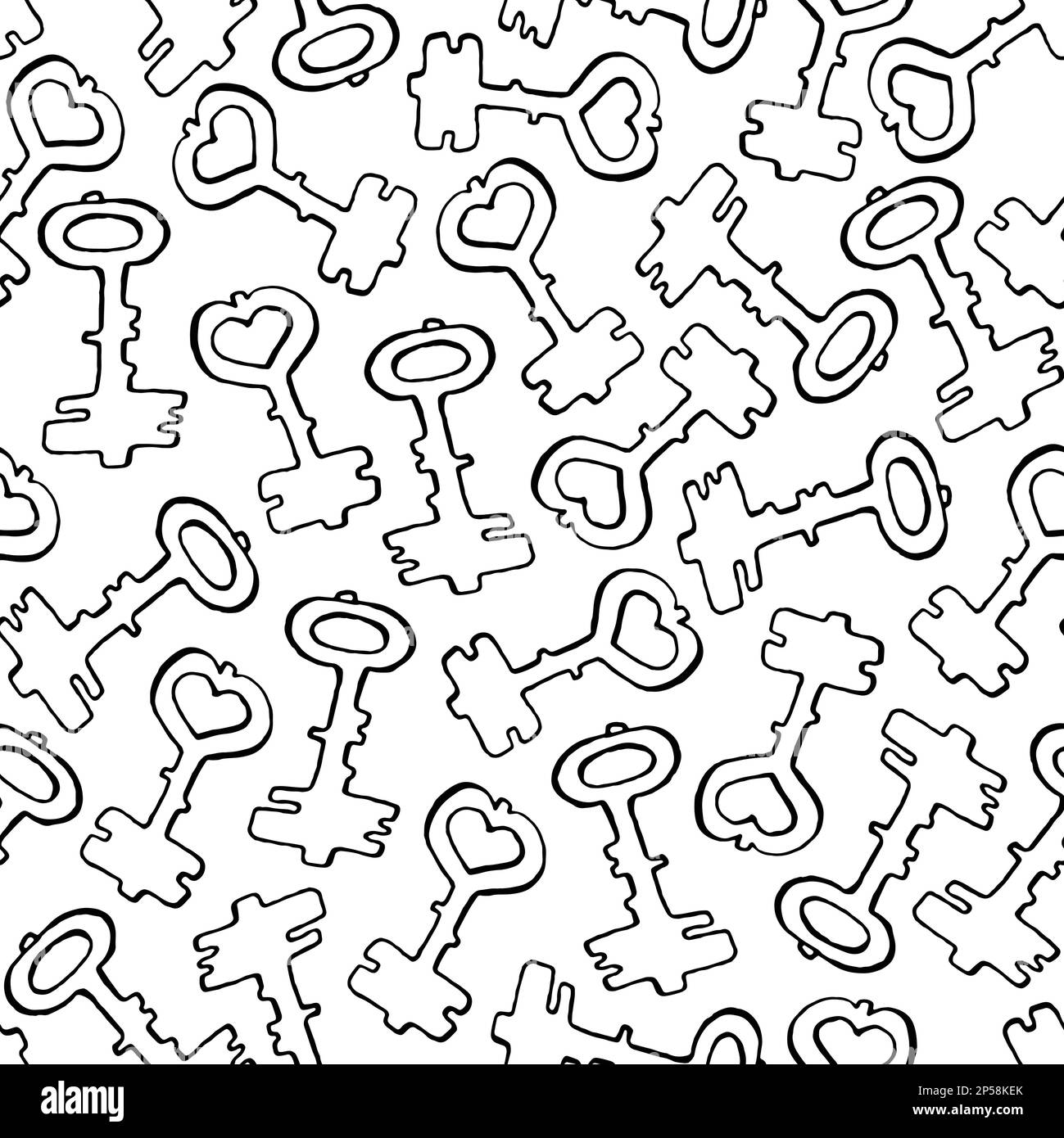 Monochrome black and white vintage key seamless pattern vector Stock Vector Image & Art - Alamy