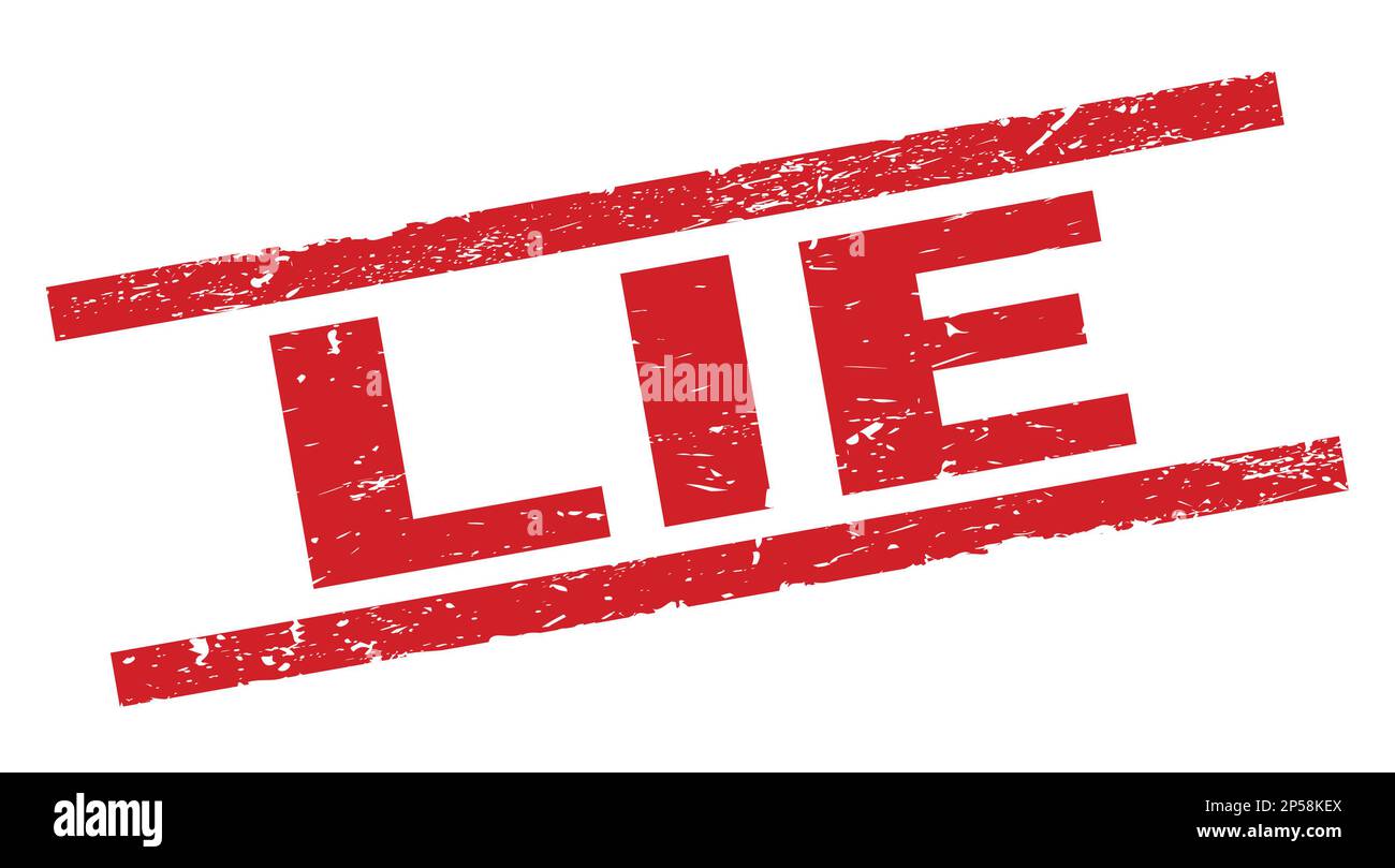 LIE text written on red rectangle stamp sign Stock Photo - Alamy