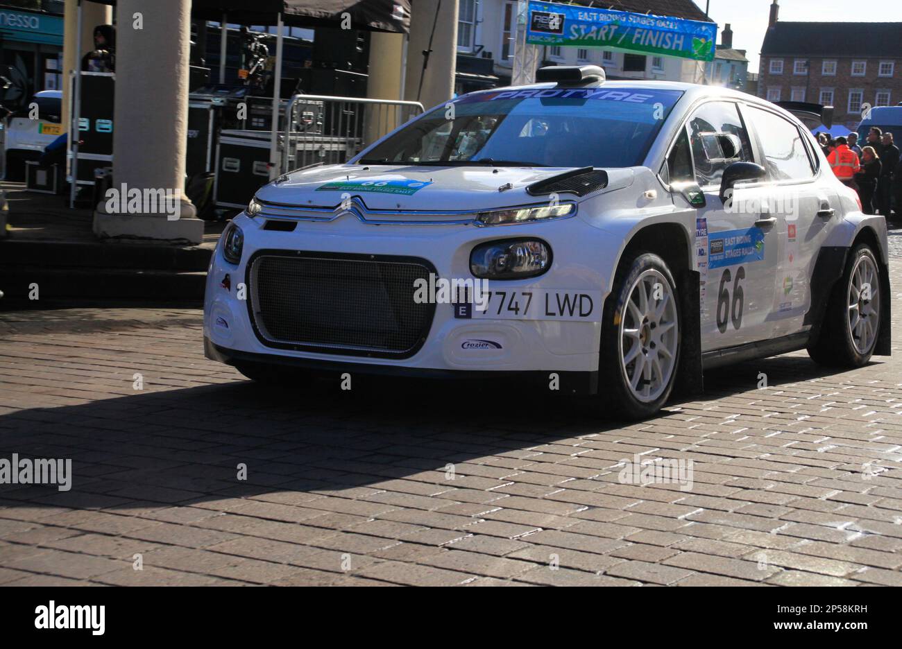 Competitor cars at Reed Group East Riding Stages Rally at start ...