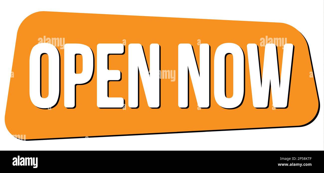 Now open banner sign hi-res stock photography and images - Alamy