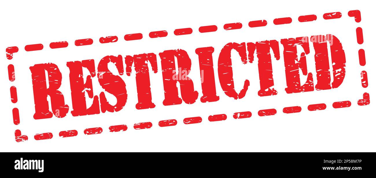 RESTRICTED text written on red dash stamp sign Stock Photo - Alamy