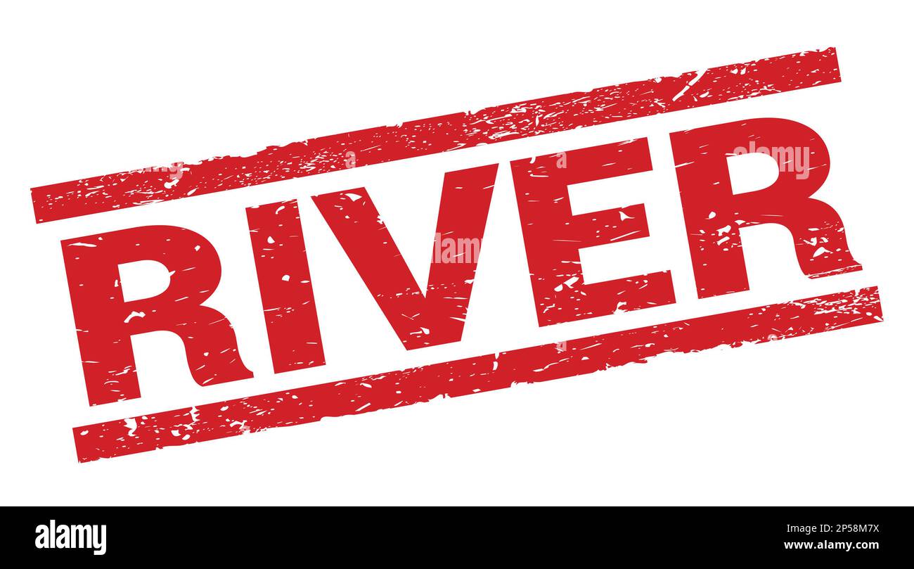 RIVER text written on red rectangle stamp sign Stock Photo - Alamy