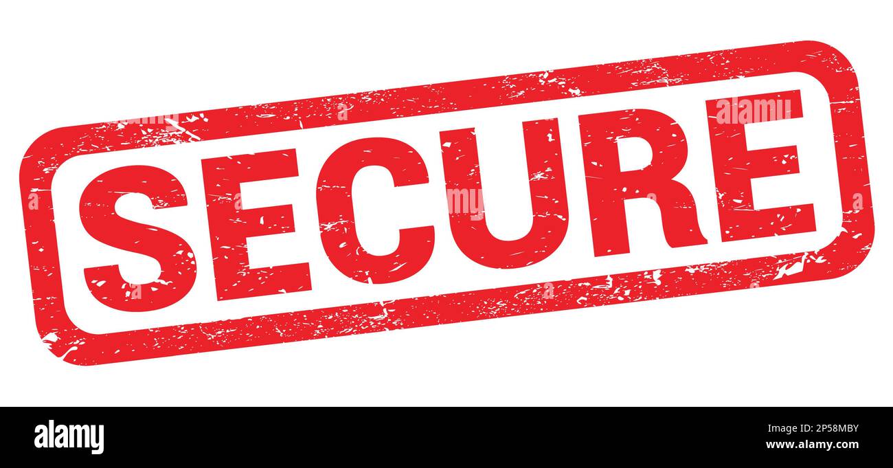 SECURE text written on red rectangle stamp sign Stock Photo - Alamy