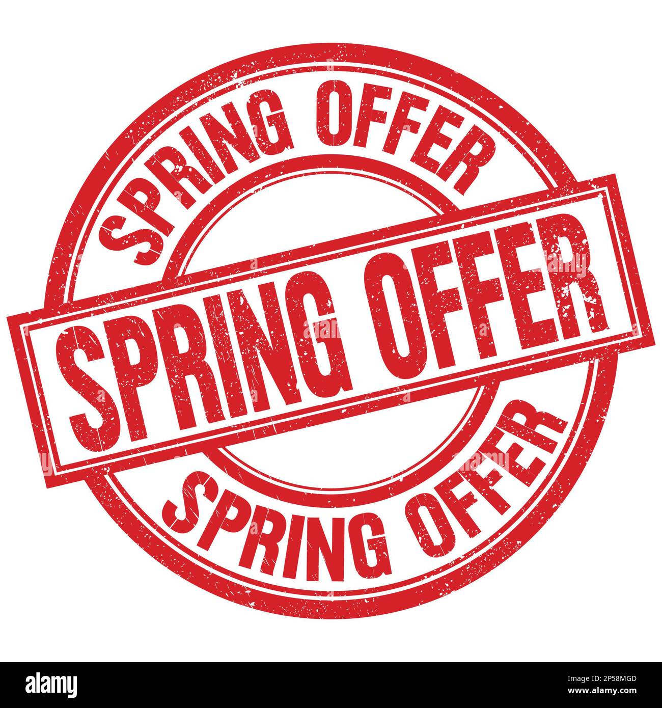SPRING OFFER text written word on red round stamp sign Stock Photo - Alamy