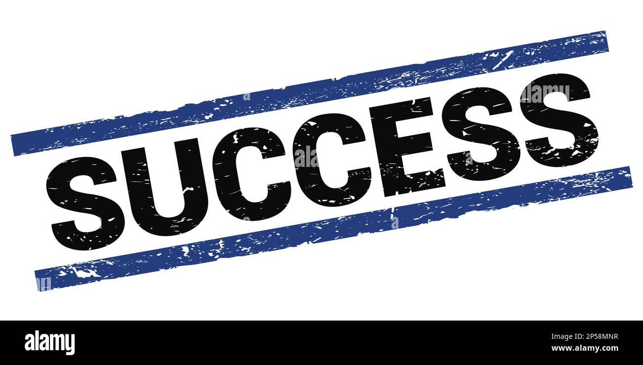 SUCCESS text written on black-blue rectangle stamp sign Stock Photo - Alamy